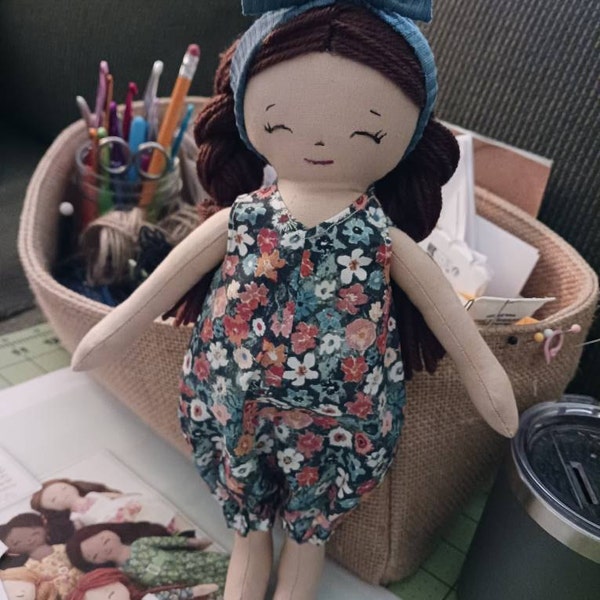 Prairie Lasses Dress and Bonnet PDF Pattern for 12" Doll, Rag Doll ...