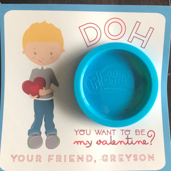 Printable Classroom Valentine Tags Valentines Day Play Dough Labels Doh ...