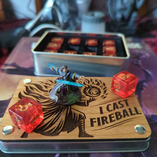 Fireball D6 Dice Set and Decorative Box – Red Orange Dice With Holo ...