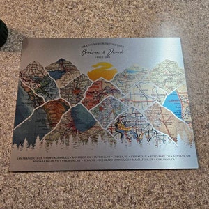 Personalized Long Distance Family Maps on Wood: 3-5 Locations, Custom ...