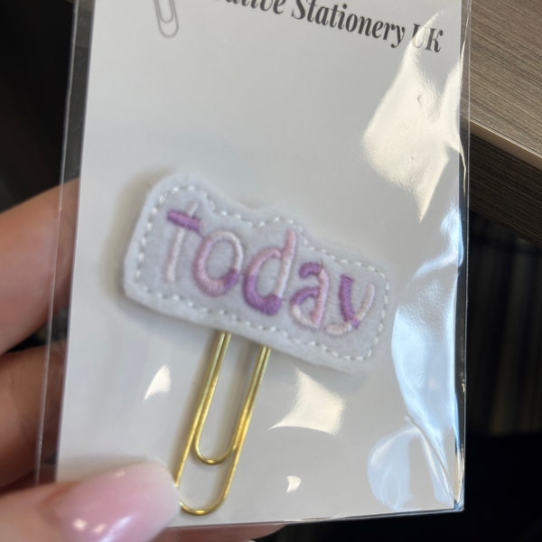 Today Planner Bookmark - Any Colour Available. Paperclip. Felt Clip ...