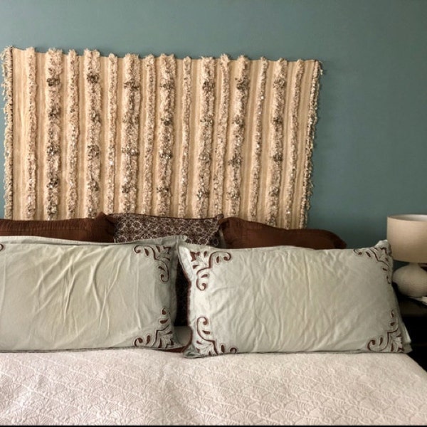 Beautiful Moroccan Handira Blanket in Turquoise/ 9'5'' X 5'9'' Feet ...