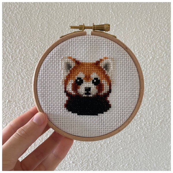 Red Panda Bundle Cross Stitch Pattern PDF - Red Panda + Smiling Red ...