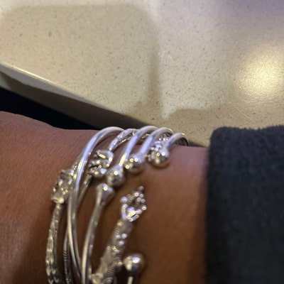 Sterling Silver Bangle, Thick Set of 5 Bangle, West Indian Bangle for ...