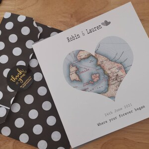 Special Location Map Card Personalised Anniversary Card | Etsy UK