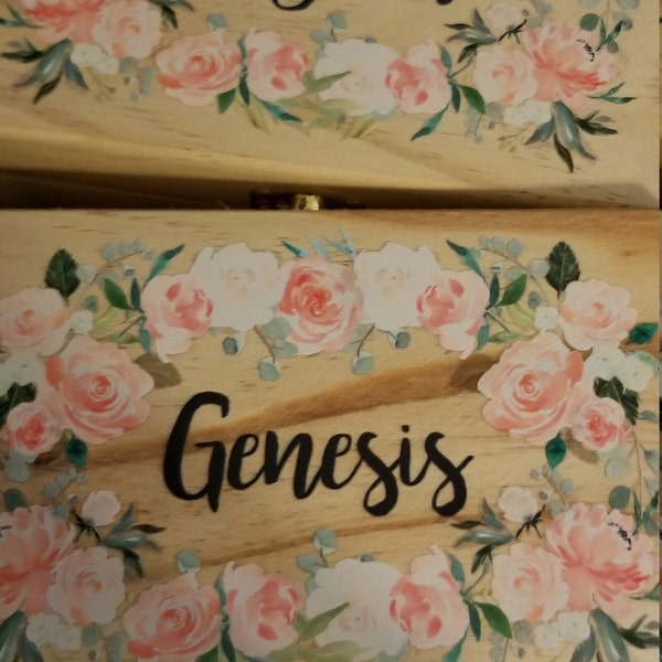 Flower Girl or Bridesmaids Gift Box Jewelry Box Personalized Name ...