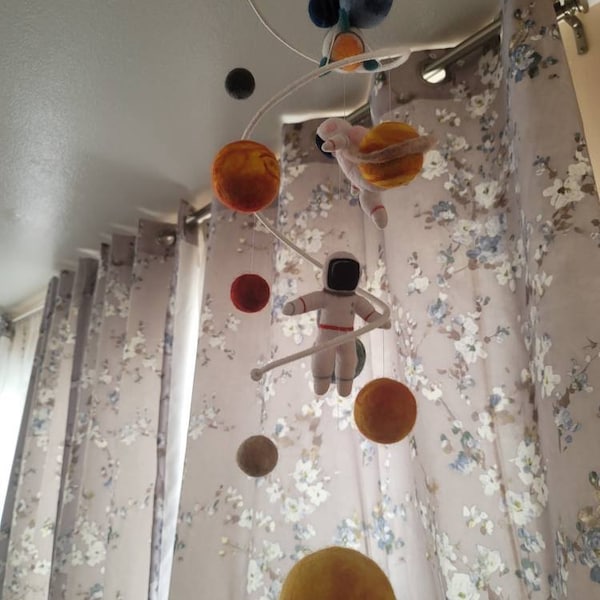 Solar System Mobile Nursery Outer Space Mobile Crib Felt Planets Mobile ...