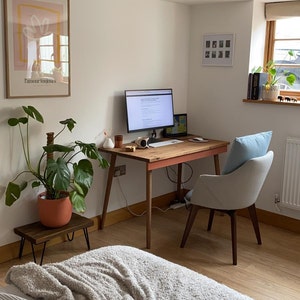 Simple Vintage Desk/computer Desk/ With Drawer Solid Wood Scandi Retro ...