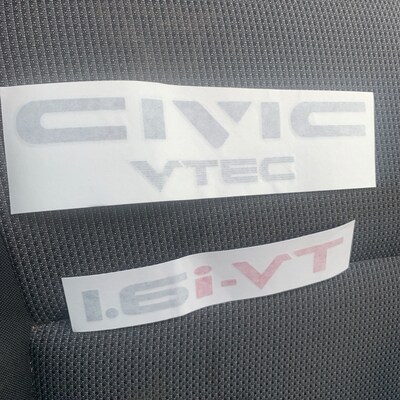 VTEC Civic Sticker 88-91 Fits Civic Ef / Ef / Ed Rear Reproduction ...
