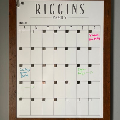 Family Wall Calendar Personalized Framed Calendar Minimalist Style ...