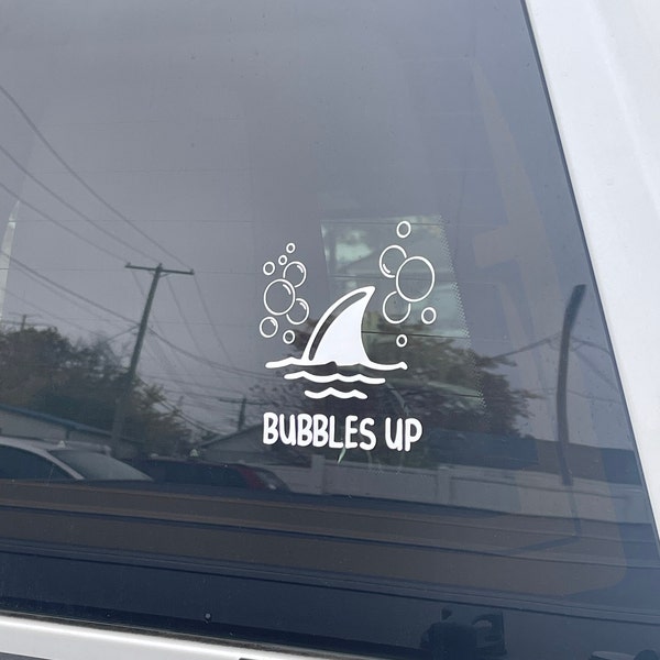 FINS or BUBBLES UP Decal Vinyl Sticker - Etsy