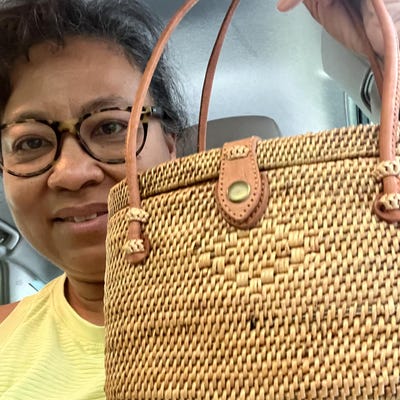 Rattan Bag With Wallet Model Bali Bag Straw Bag for Women Handwoven ...