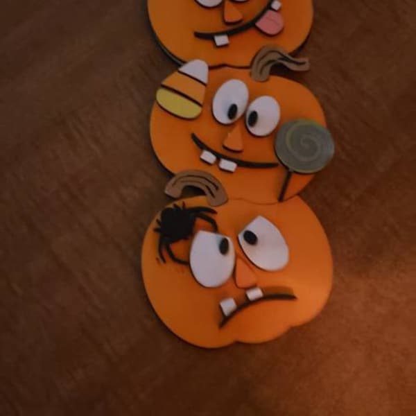 Funny Halloween Pumpkins Door Hanger SVG | Stacked Halloween Pumpkins ...