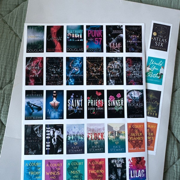 Waterproof, 30 Custom Book Cover Stickers for Book Journals, Reading ...