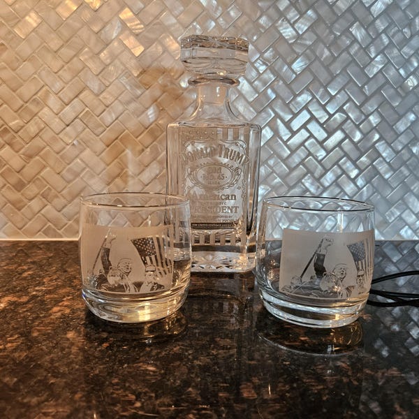 Laser Engraved LSU Whiskey Decanter Set. - Etsy