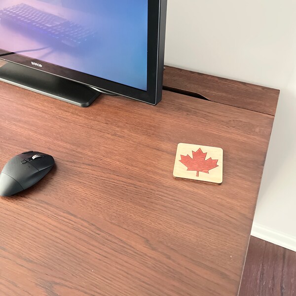 Fallen Maple Leaf Wood Inlay Coasters - Etsy