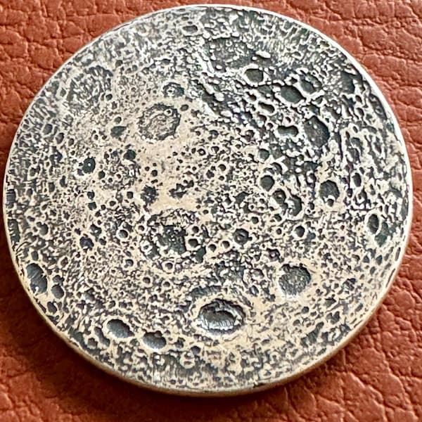 Silver Full Moon Coin - 1 in / 26 Mm - Etsy