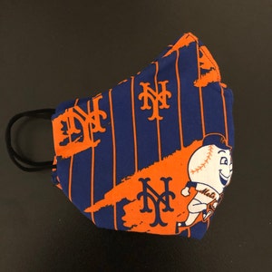 New York Mets Blue & Orange Fabric 18 X 44 100% Cotton . - Etsy