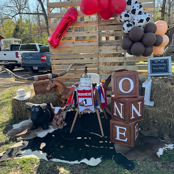 My First Rodeo Balloon Arch Western Theme, First Birthday, Red Bandana ...