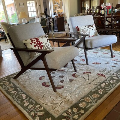 Antelope Rug Blue Wool Area Rug Runner Handmade, Grey Antelope 8x10 ...