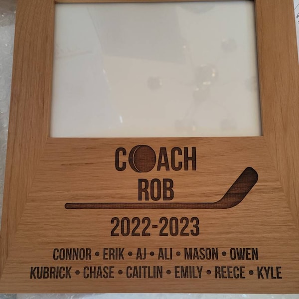 Personalized Hockey Coach Picture Frame, Hockey Coach Picture Frame ...