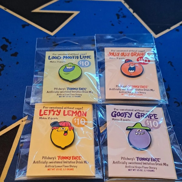 Funny Face Drink Mix Pin Set - Etsy