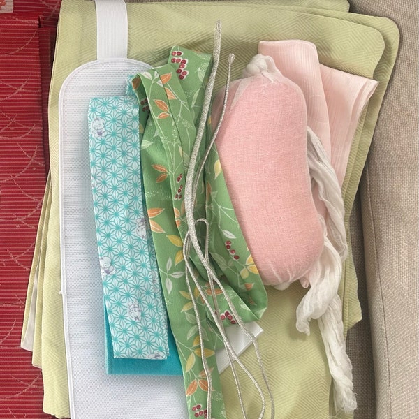 Kimono and Obi 3 Pc Set Authentic Japanese Kimono tsumugi, Nagoya Obi ...