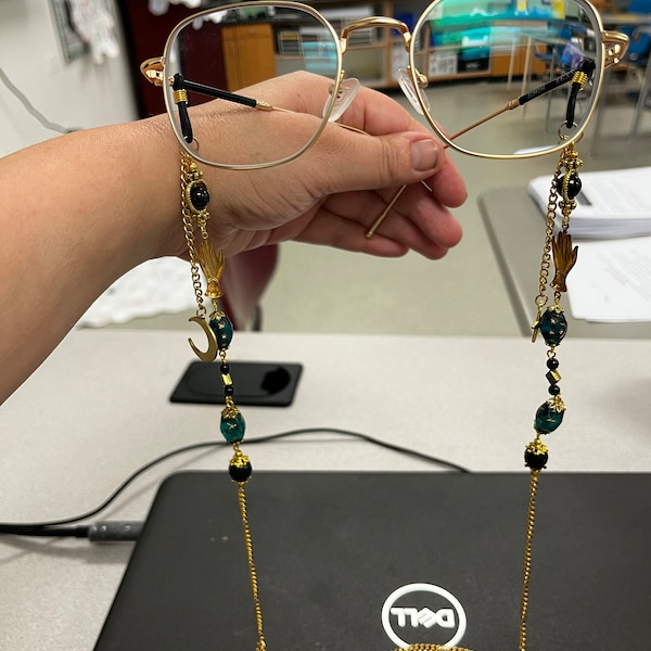 Fortune Teller Gold Eyeglass Chain | Czech Crystal | Dark Fantasy ...