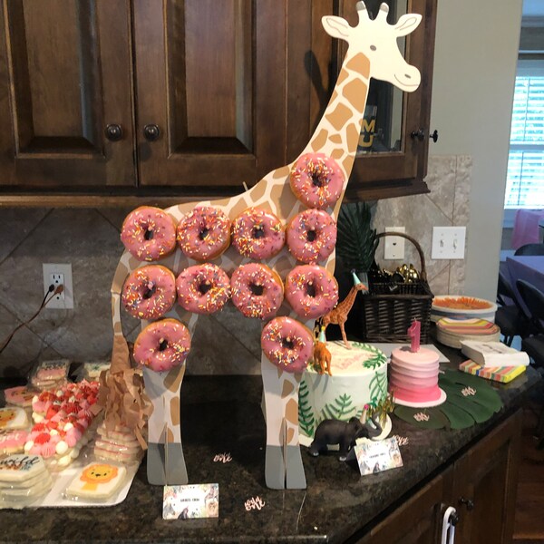 Giraffe Birthday Donut Wall||treat Stand |birthday Donut Wall Party ...