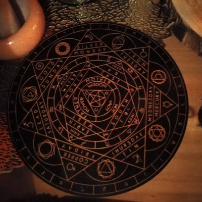 Crystal Grid Board Altar Pentacle Star of Magicians. Eleven Star ...