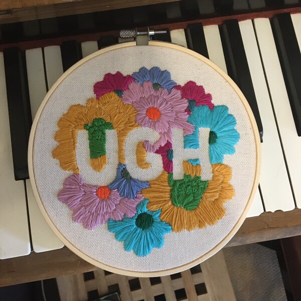 Digital Hand Embroidery Pattern Floral Pastel Ugh Design Digital PDF ...