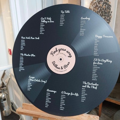 Record Table Plan, Record Seating Chart, Music Theme Wedding, Disco ...