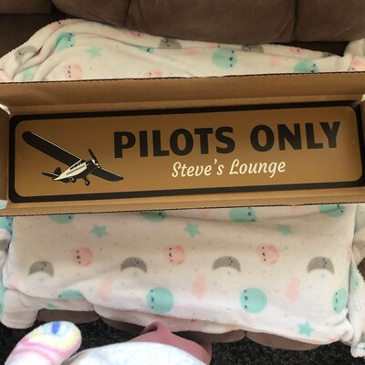 Pilots Only Sign, Pilot Gift, Hangar Lounge Decor, Metal Airplane Sign ...