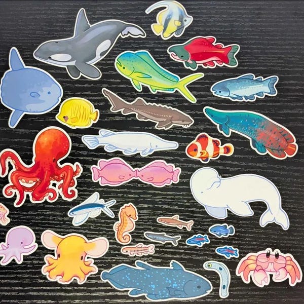 Tiny Fish Stickers!! - Etsy