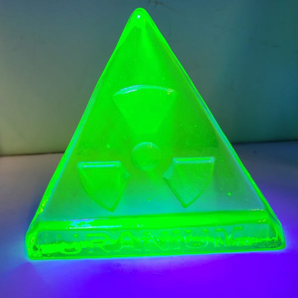 Big Uranium Glass Radiation Symbol Paperweight - UV - Great Gift - Etsy