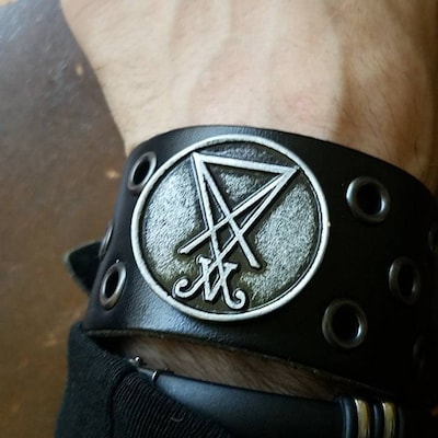 Leather Sigil of Lucifer Bracelet Luciferian Occult Seal Jewellery - Etsy