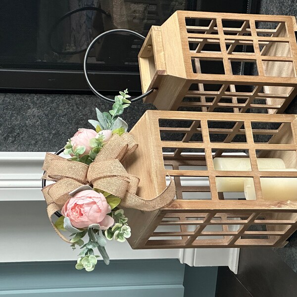 Spring Lantern Swag, Pink Peony Lantern Swag, Farmhouse Lantern ...
