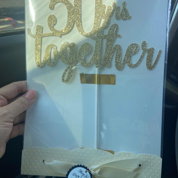 50 Yrs Together 50th Anniversary Gold Glitter Cake Topper - Etsy