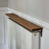 Rustic Solid Wood Radiator Shelf With Cast Iron Brackets Handcrafted ...