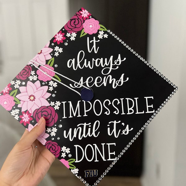Grad Cap Topper Graduation Gift Tassel Custom Grad Quote Grad Cap ...