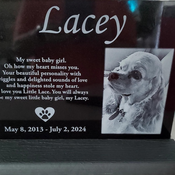 12"x6" Pet Headstone, Tombstone Laser Engraved on the Grave Marker, Pet ...