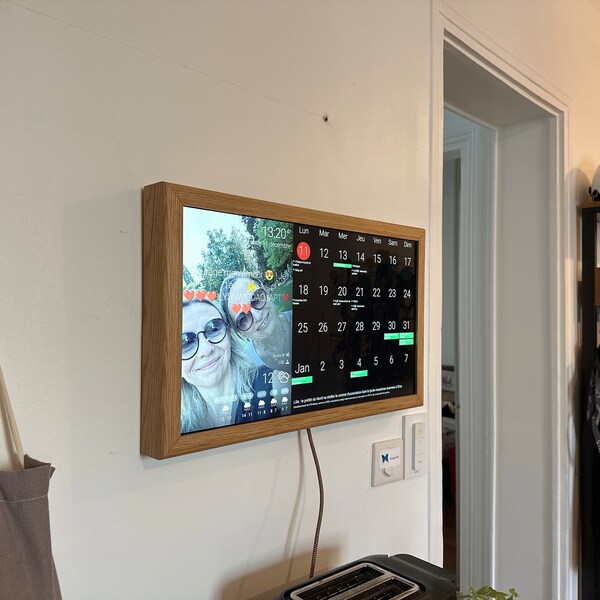 Digital Calendar 24 Inch in Wooden Frame, Home Planner, Family Command ...