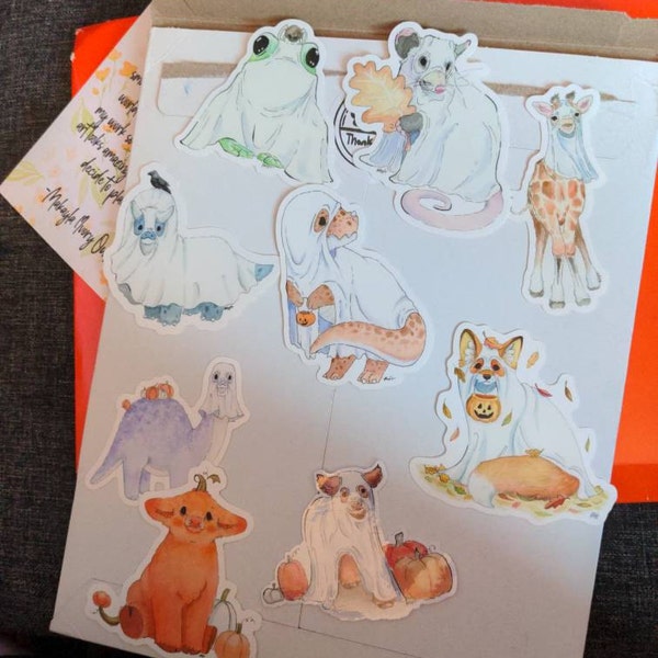Spooky Ghost Fox Sticker - Etsy
