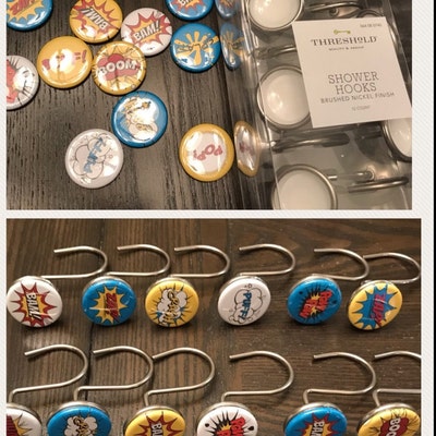 Superhero Comic Book Call Outs Words Fight Sounds Pin Back Button Party ...