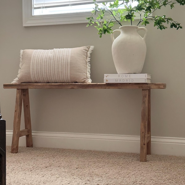Antique Rustic Narrow Bench, Vintage Inspired Skinny Bench, 24x5.5 ...