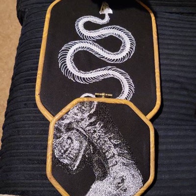 Skeletal Snake, Anatomy Embroidery Hoop Art, Gothic, Spooky , Home and ...