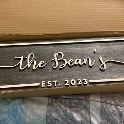 Established Sign, Wedding Signs, Wood Signs, Custom Family Name Sign ...