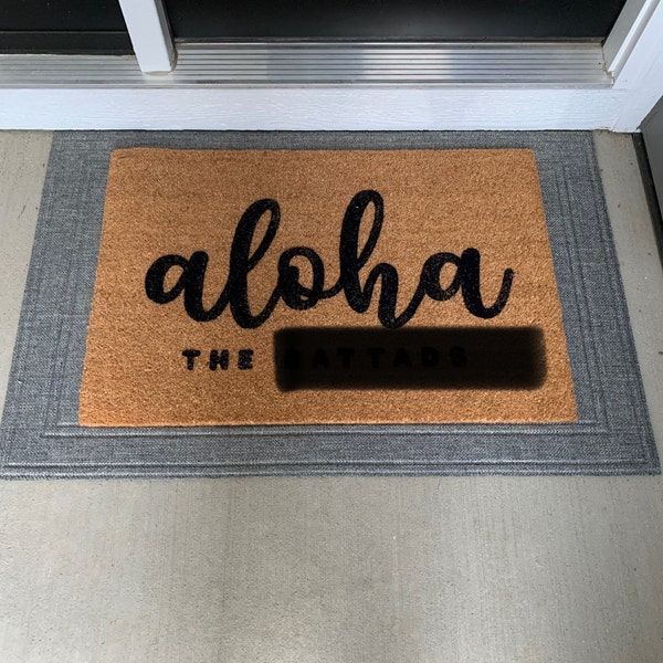 Aloha Doormat, Aloha Door Mat, Beach House Doormat, Tropical Doormat ...