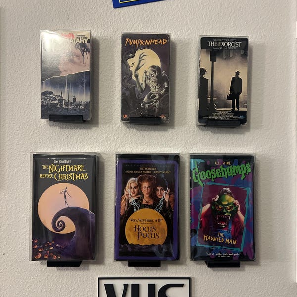 VHS Display Sign Logo Video Store Man Cave Cassette Tape Shelf Movies ...