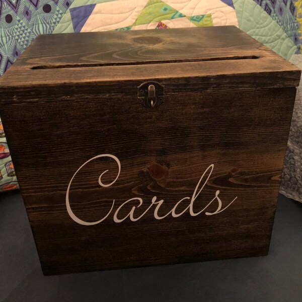 Locking Wood Card Box for Wedding, Graduation, Party, Shower, Reception ...